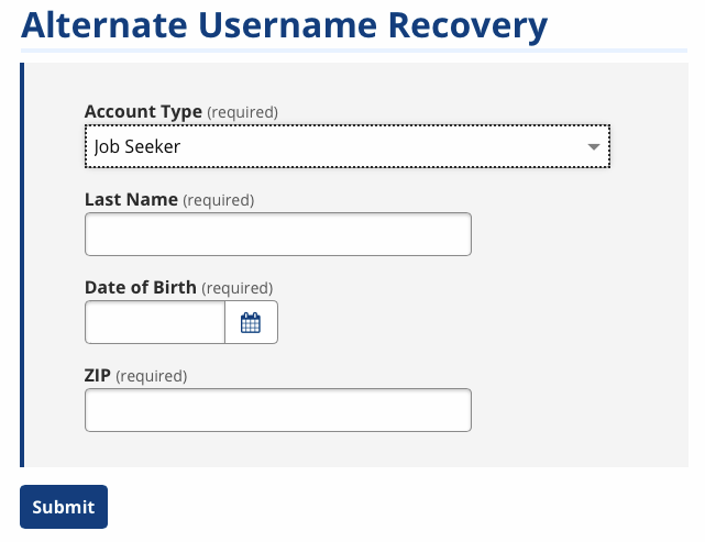 Job Seeker Account Login