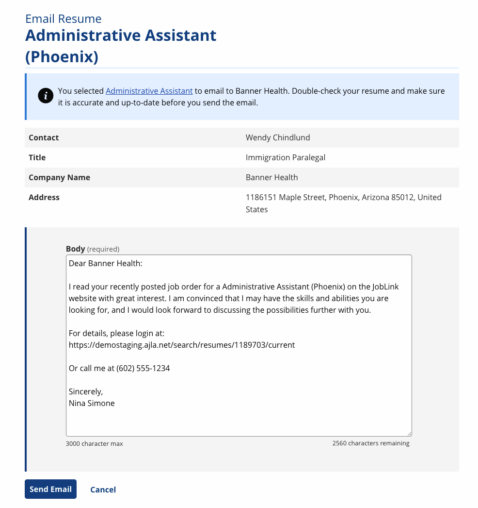 Applying for a Job